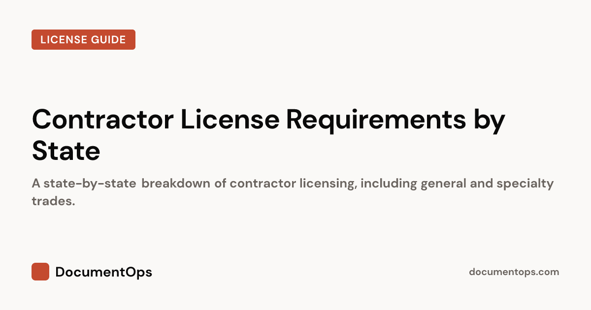 Contractor License Requirements by State | DocumentOps